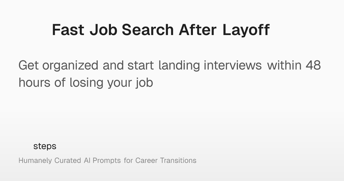 Fast Job Search After Layoff – steps